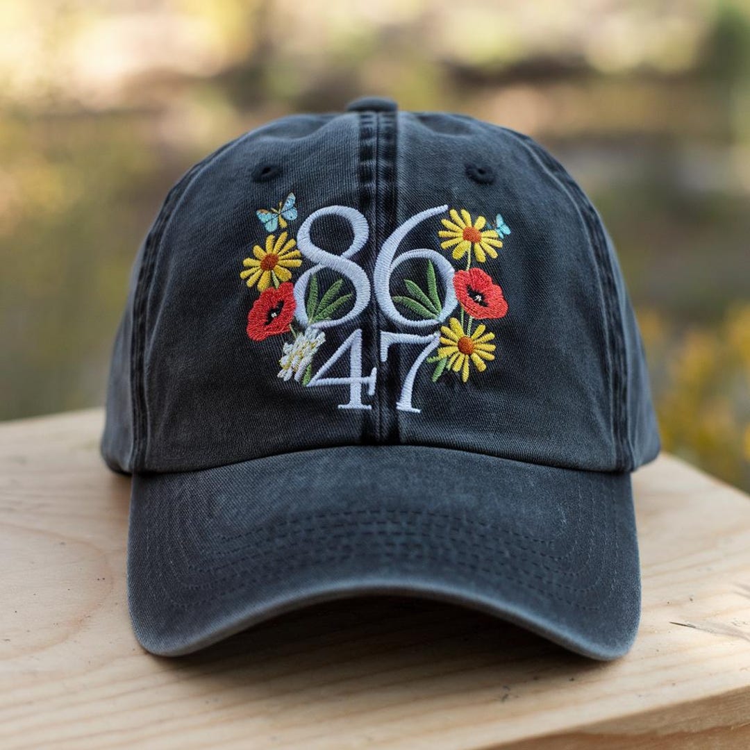 Embroidered 8647 Subtle Hat, Floral Trump Hat, Floral 8647 Embroidered ...