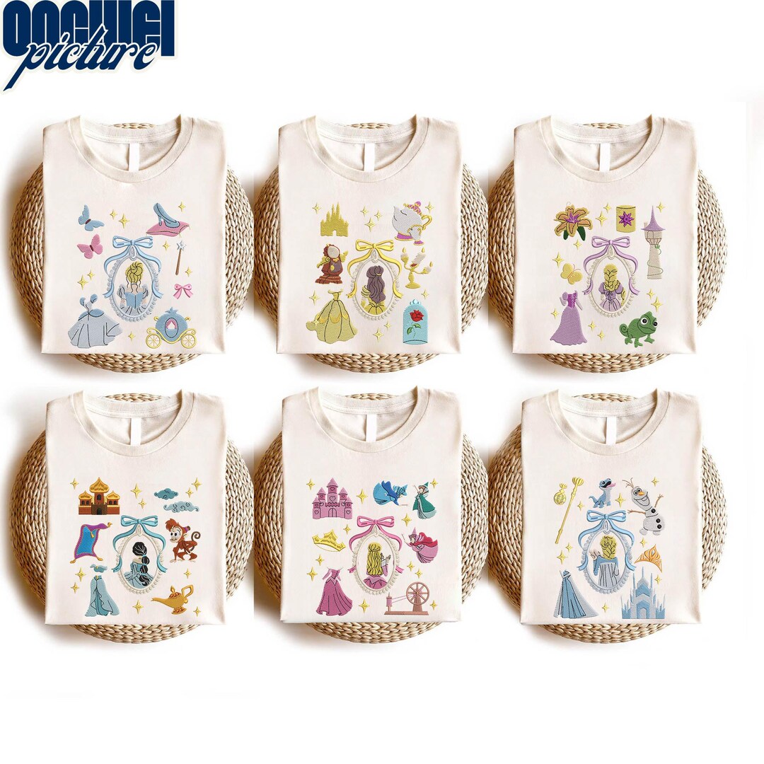 Magic Kingdom Embroidered Jumper, Cartoon Princess Embroidered ...