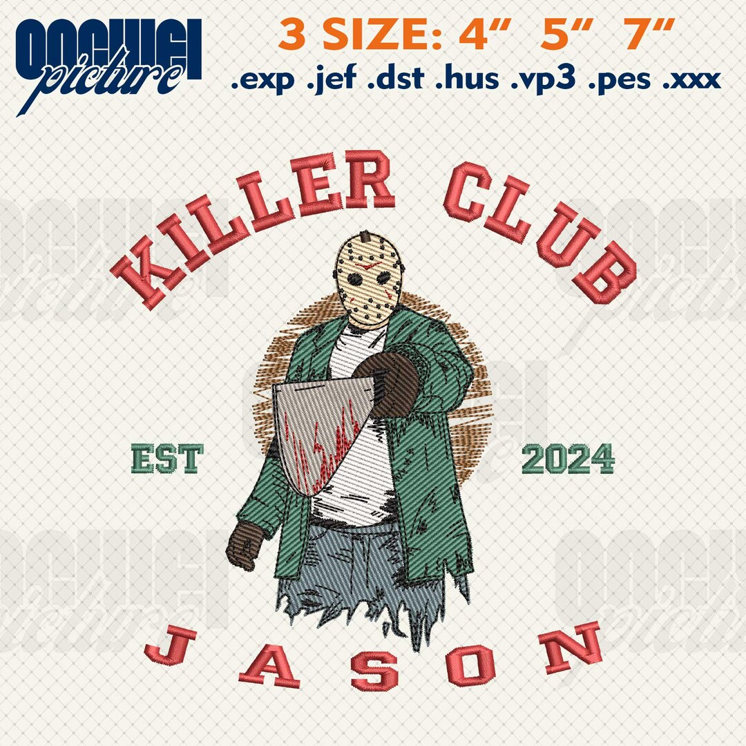 Horror Movie Killer Embroidery File, Halloween Horror Movie ...