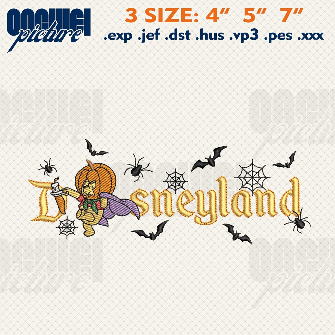 Cartoon Bear Embroidery File, Halloween Pes, Halloween Cartoon Bear ...