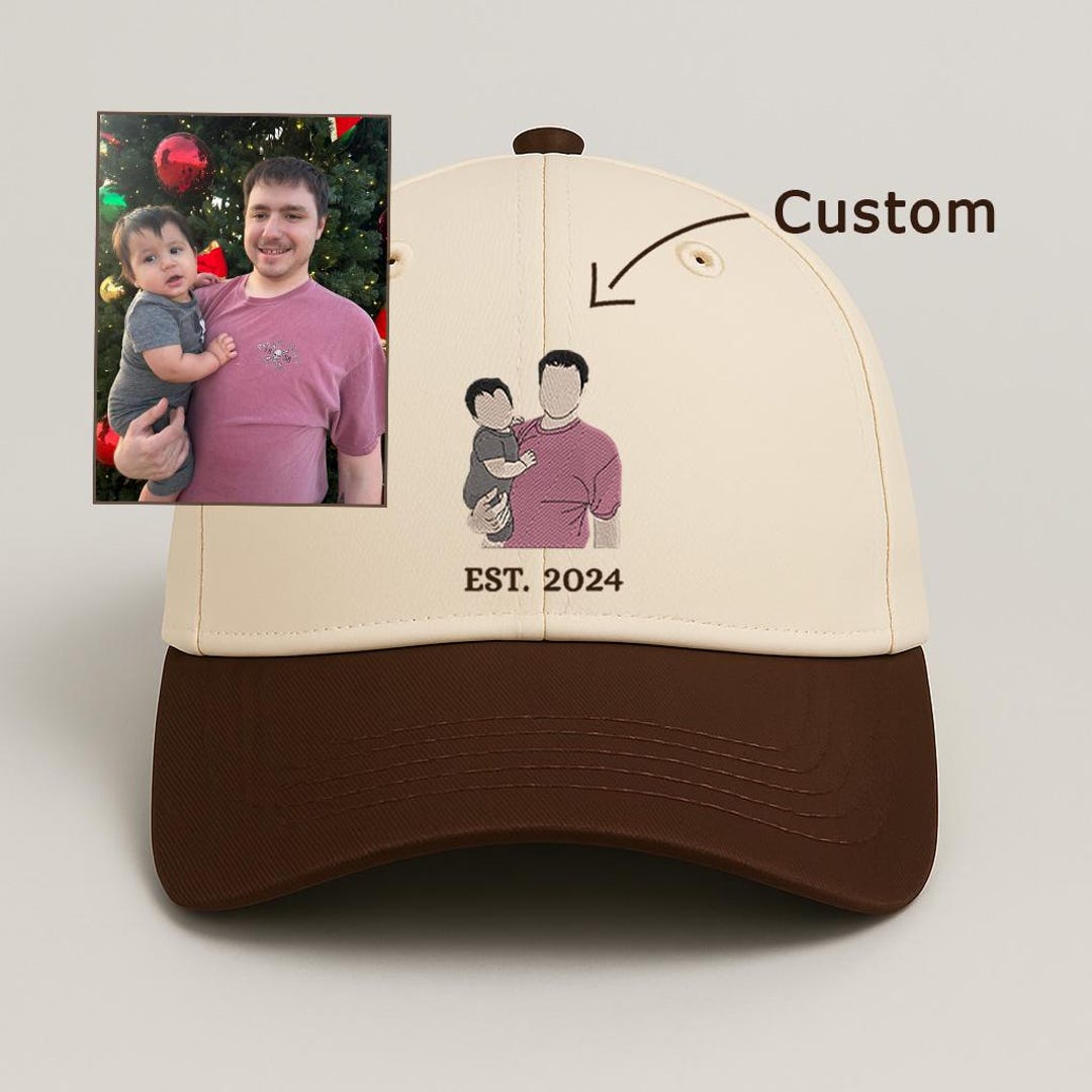 Custom Portrait Hat, Custom Embroidered Portrait Dad Hat, Personalized ...