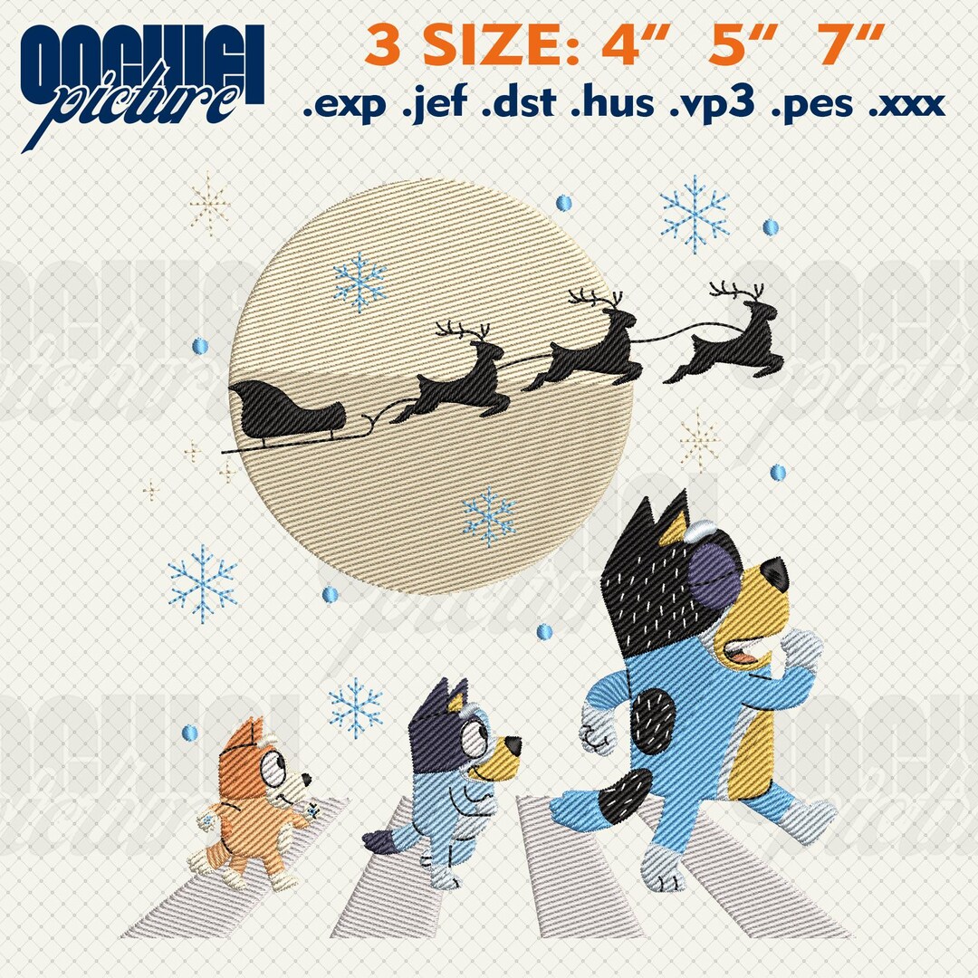 Christmas Cute Dog Embroidery Design, Christmas Dog Family Embroidery ...