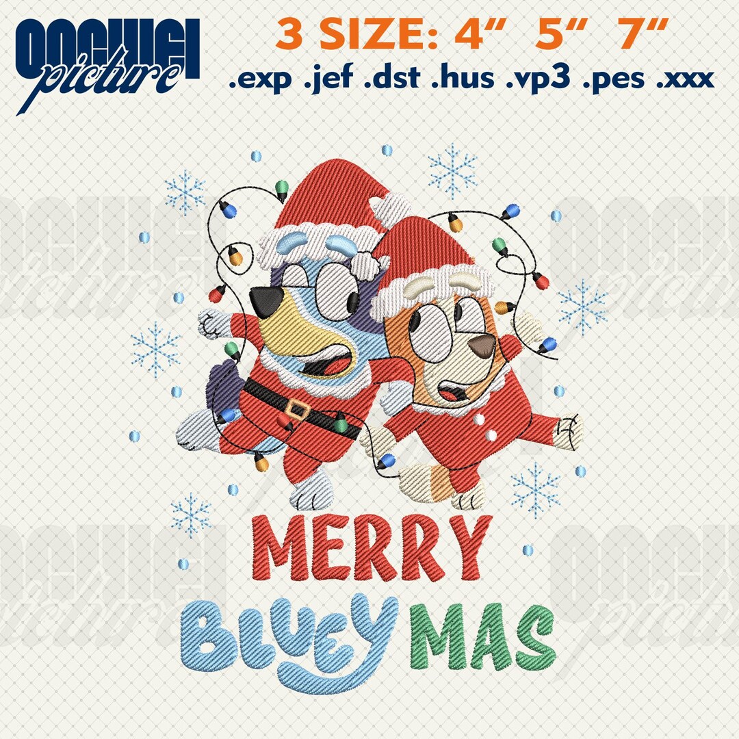 Christmas Cute Dog Embroidery Design, Merry Dogmas Embroidery Design ...