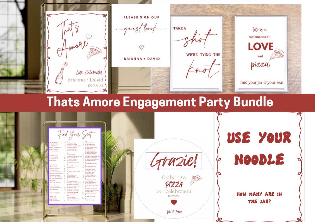 Thats Amore Engagement Party Bundle - Etsy