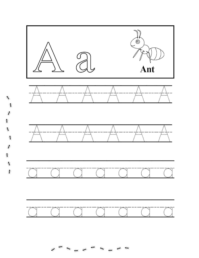 Printable Alphabet Tracing Sheets A-Z Dotted Capital & Lowercase ...
