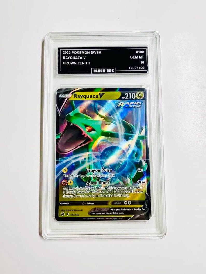 Rayquaza V 2023 Pokemon Sword & Shield Crown Zenith #100 Graded 10 - Etsy