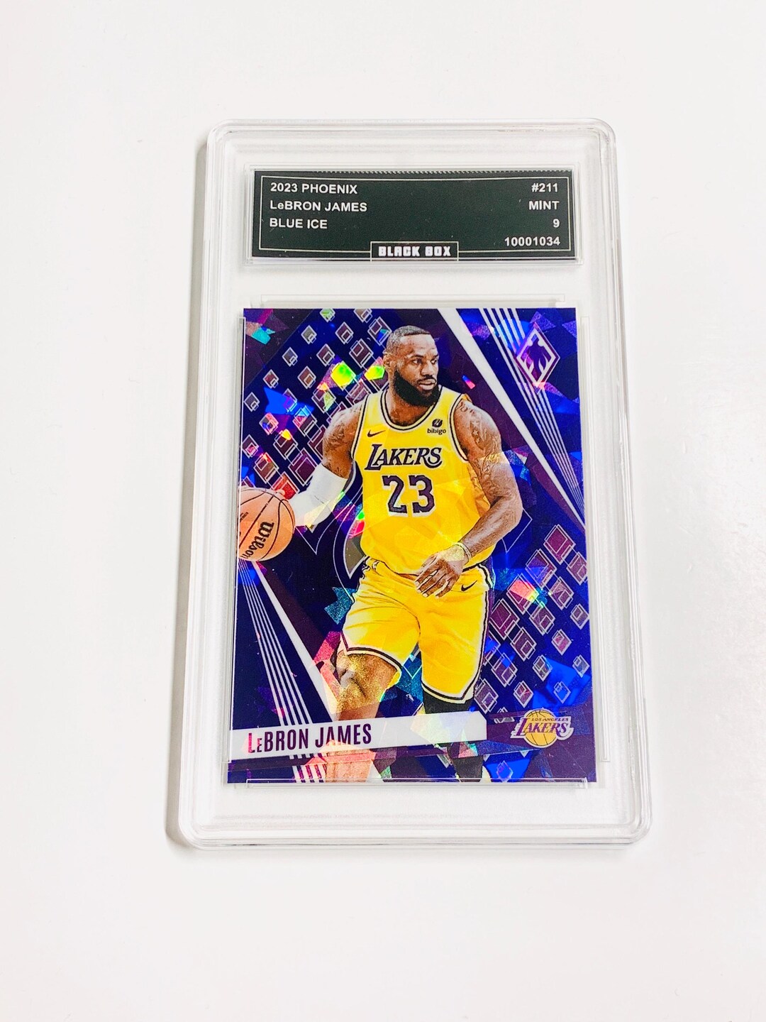 Lebron James 2023 Phoenix Blue Ice #211 Los Angeles Lakers Graded Card ...