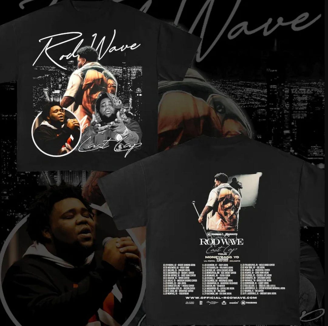 ROD WAVE T-shirt 2 Sided Hip Hop Tee Last Lap Tour 1832735439 - Etsy