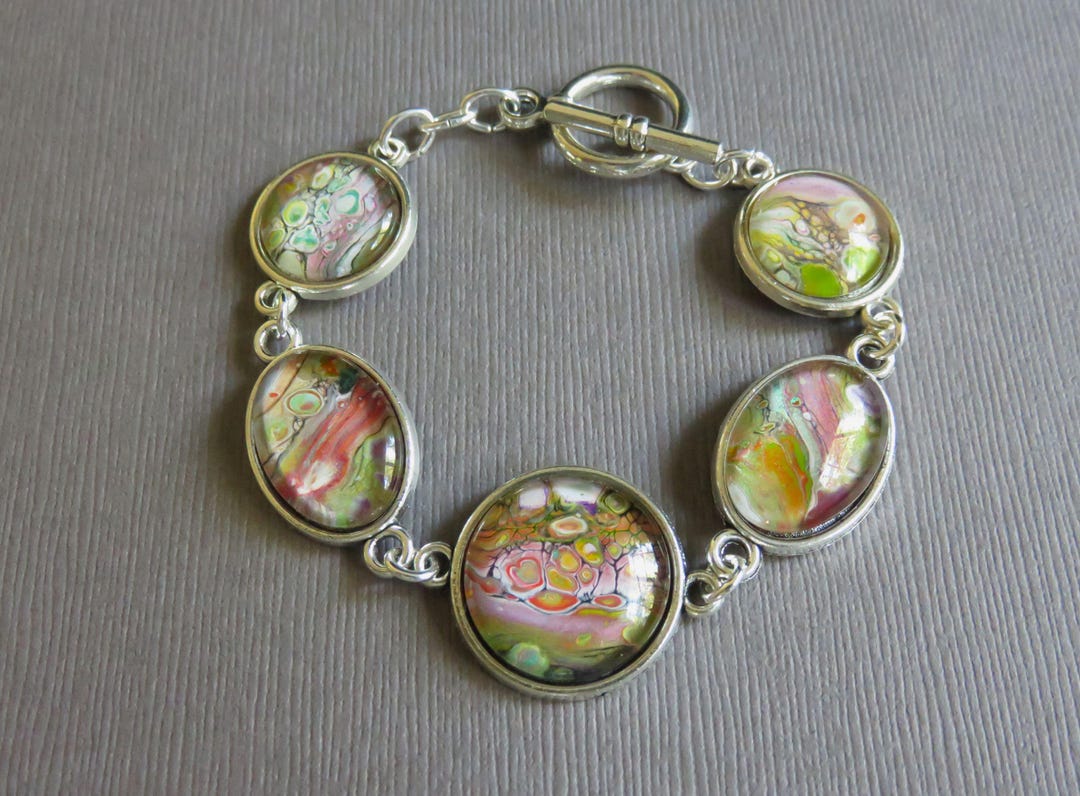 Pastel Fluid Art Bracelet. Flow Art Bracelet. Wearable Art Acrylic ...