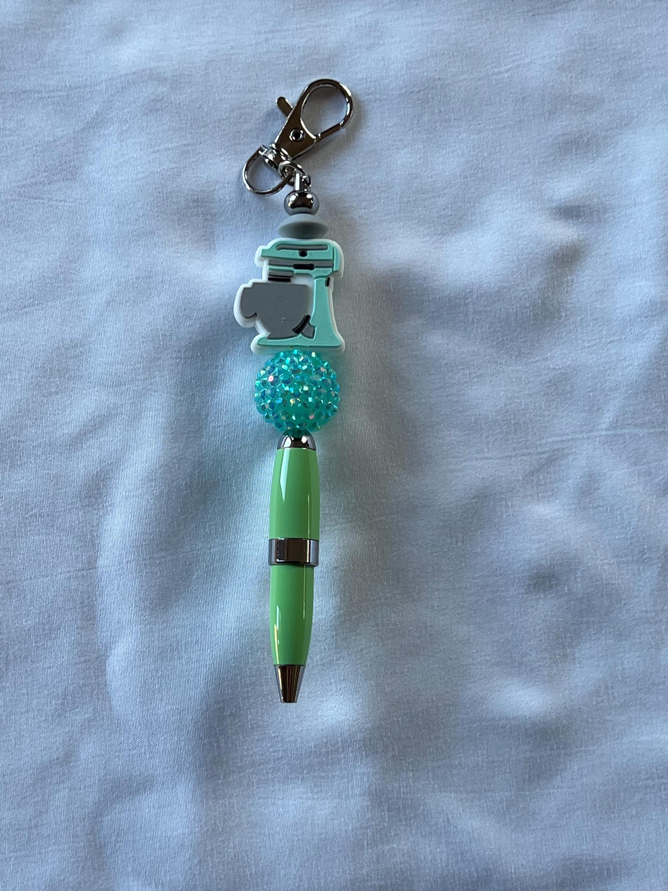 Pen Keychains, Key Rings, Beaded Pen, Beaded Keychain, Pen Clip - Etsy