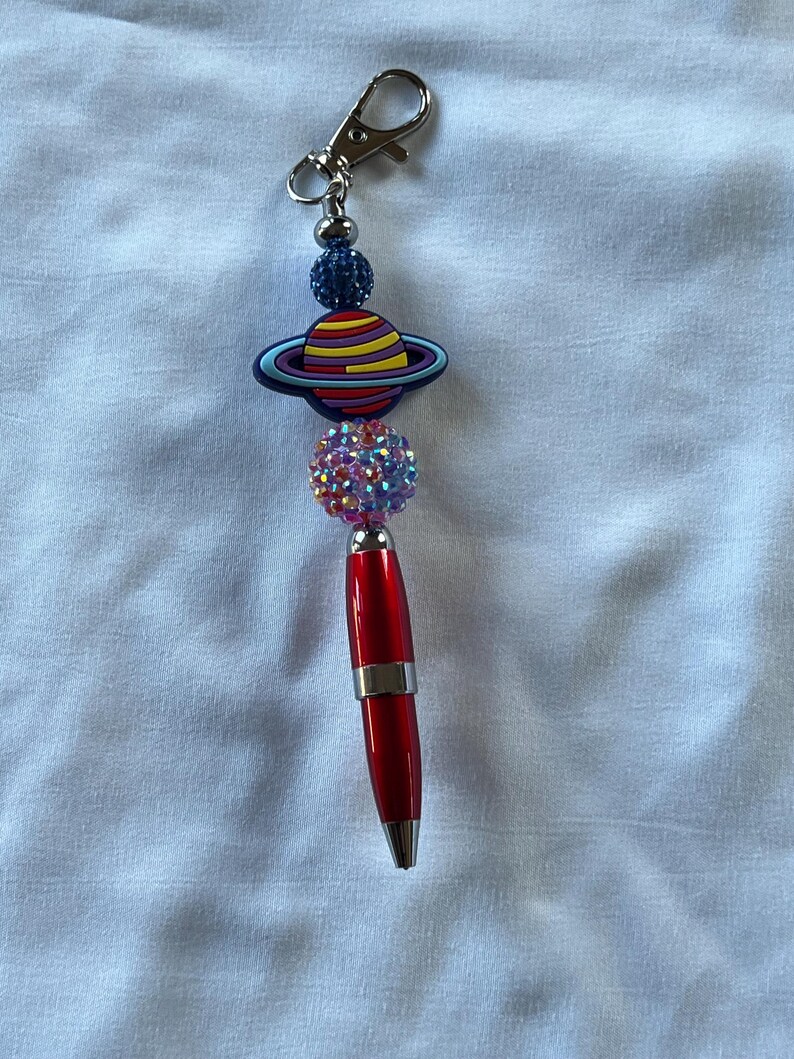Pen Keychains, Key Rings, Beaded Pen, Beaded Keychain, Pen Clip - Etsy