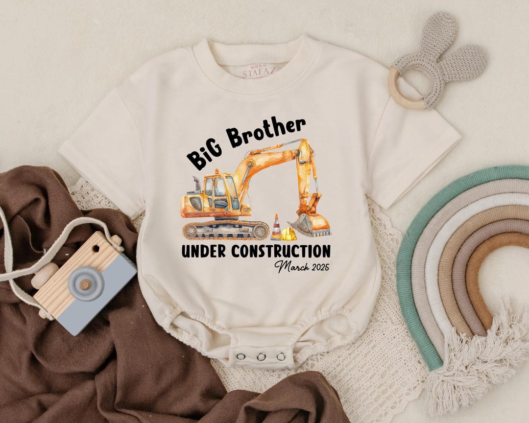 Big Brother Under Construction Baby Romper – Personalized Pregnancy ...