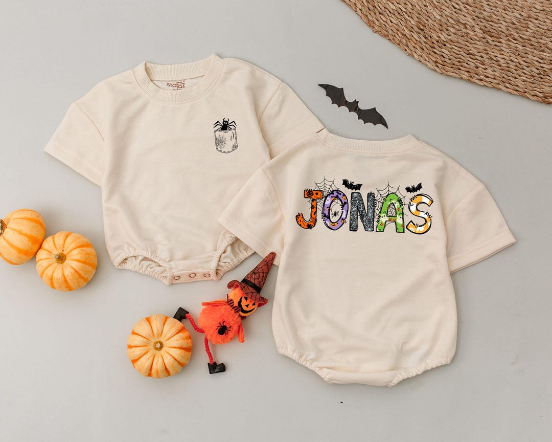 Personalized Name Halloween Romper, My First Halloween, Halloween Baby Boys Girls Outfit ...