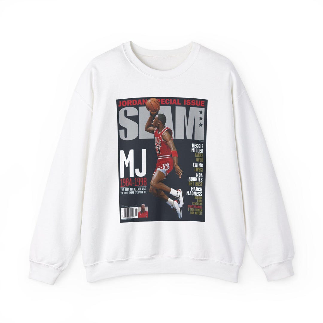Michael Jordan Slam Crewneck Sweatshirt Basketball Fan Apparel, Sports ...