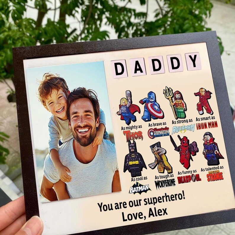 Personalized Superhero Dad Lego Frames, 2025 Fathers Day Gifts , New ...