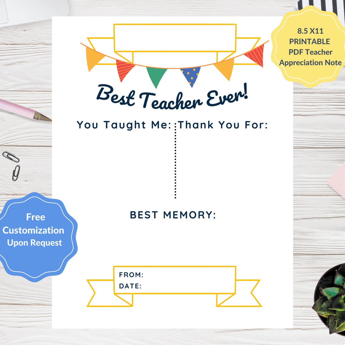 Teacher Appreciation Printable Gift Teacher Appreciation - Etsy