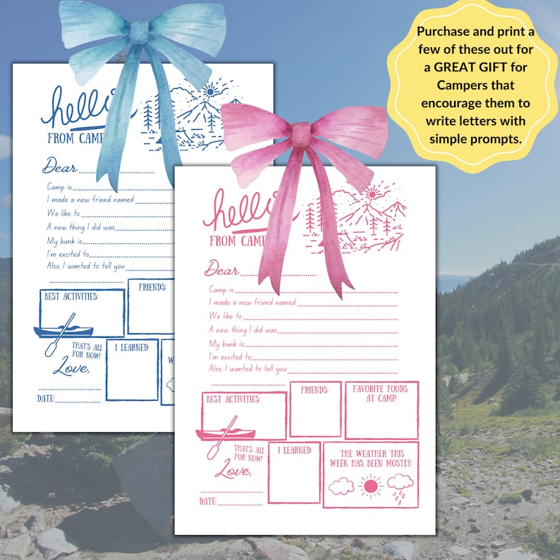 Fill in the Blank Camp Letter Printable Letter Camp Letter - Etsy