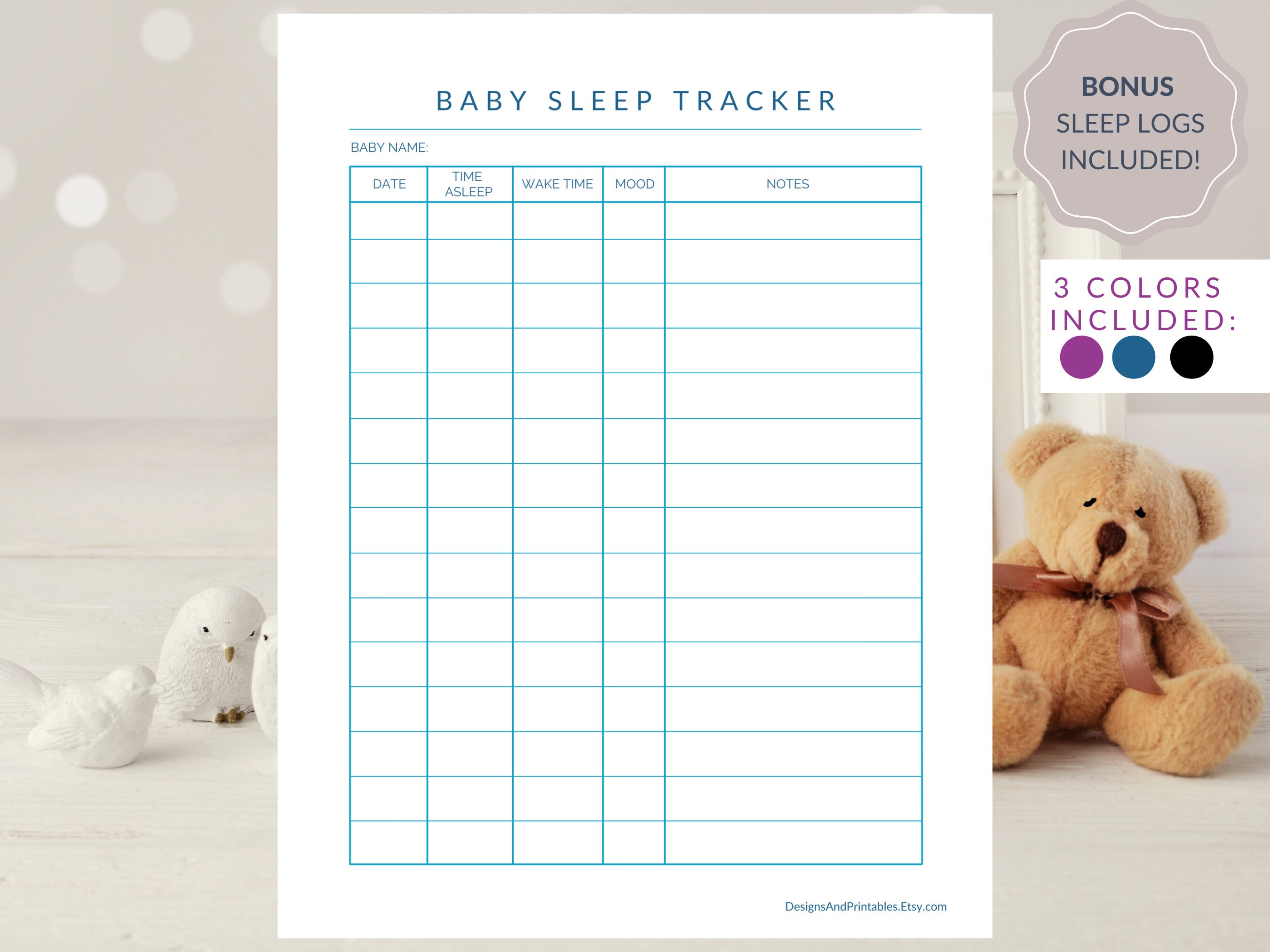 Baby Report for Nanny Daycare Preschool Babysitter Diaper Feeding Sleep ...