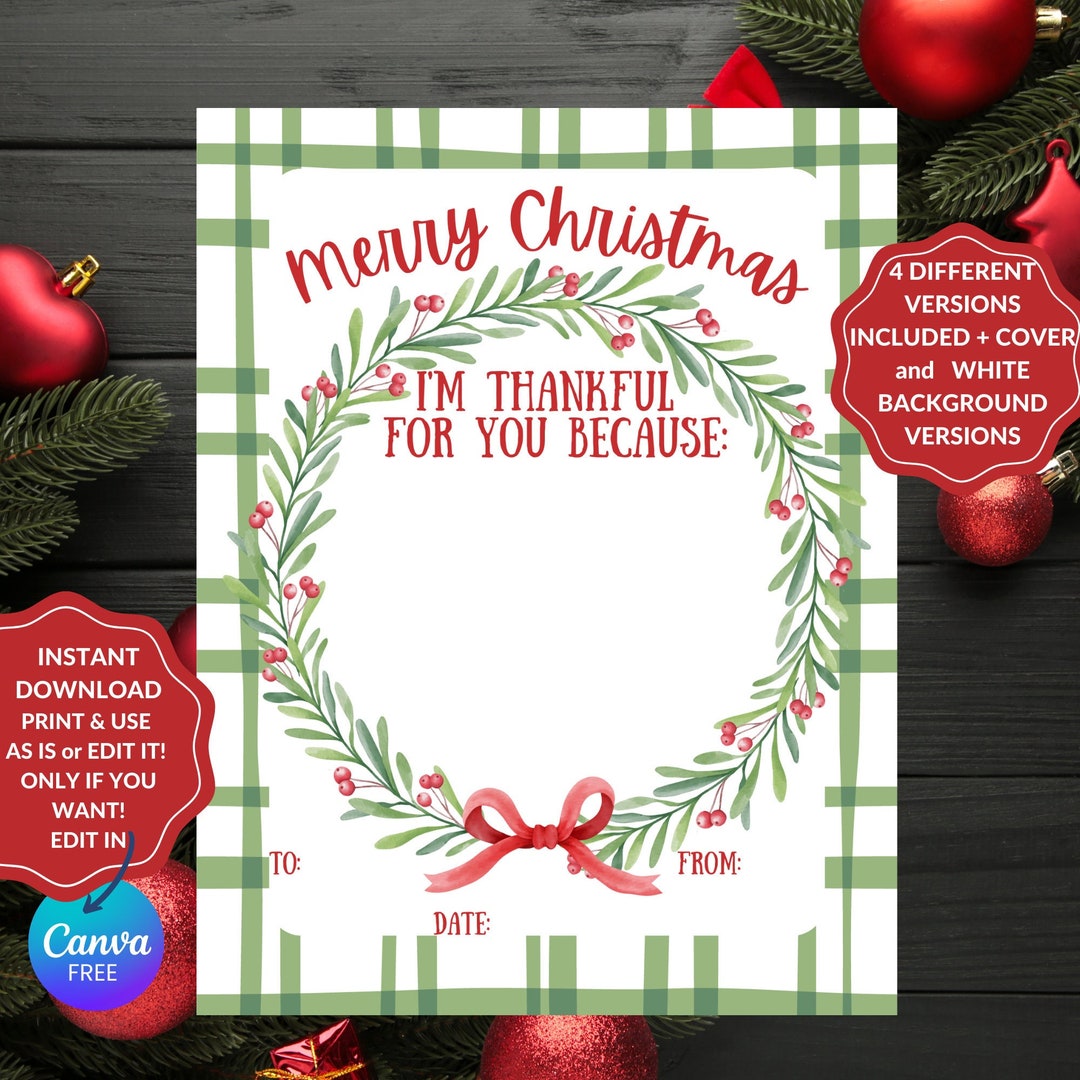 Christmas Appreciation Printable Christmas Printable From - Etsy