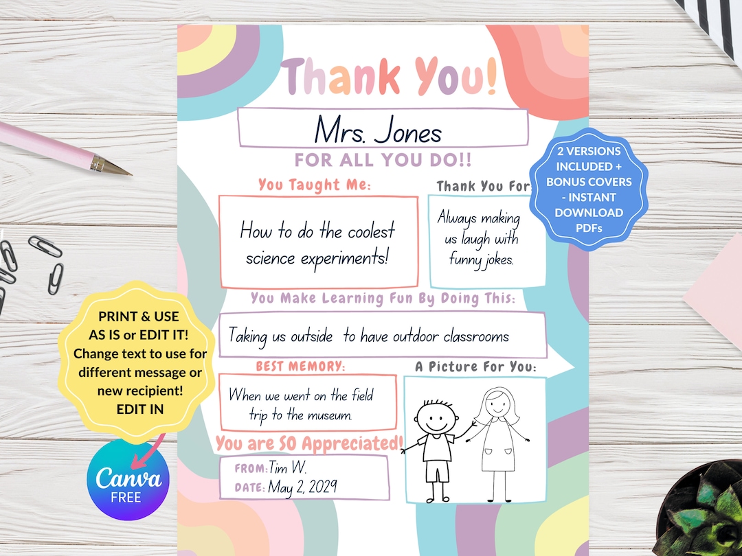 Teacher Appreciation Printable, Teacher Appreciation Gift, All About ...