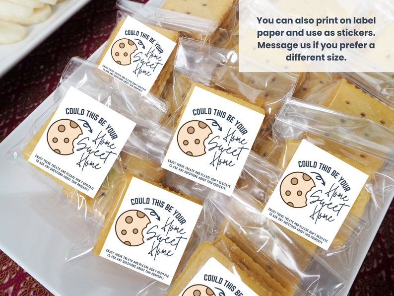 Realtor Open House Cookie Tags: Home Sweet Home Gift (digital Download ...