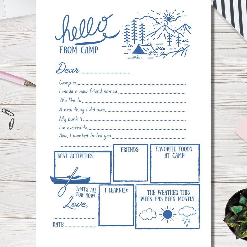 Fill in the Blank Camp Letter Printable Letter Camp Letter - Etsy