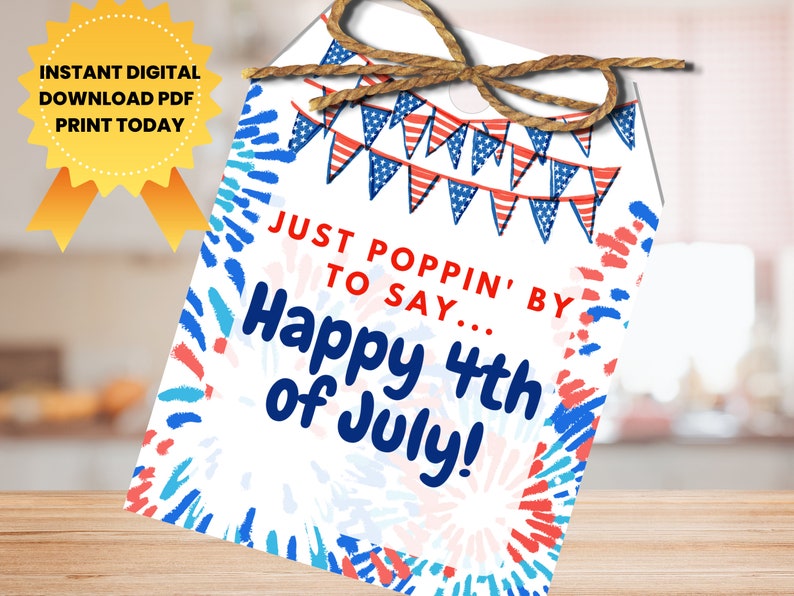 Realtor July 4th Pop by Tags: Real Estate Marketing (PDF) - Etsy
