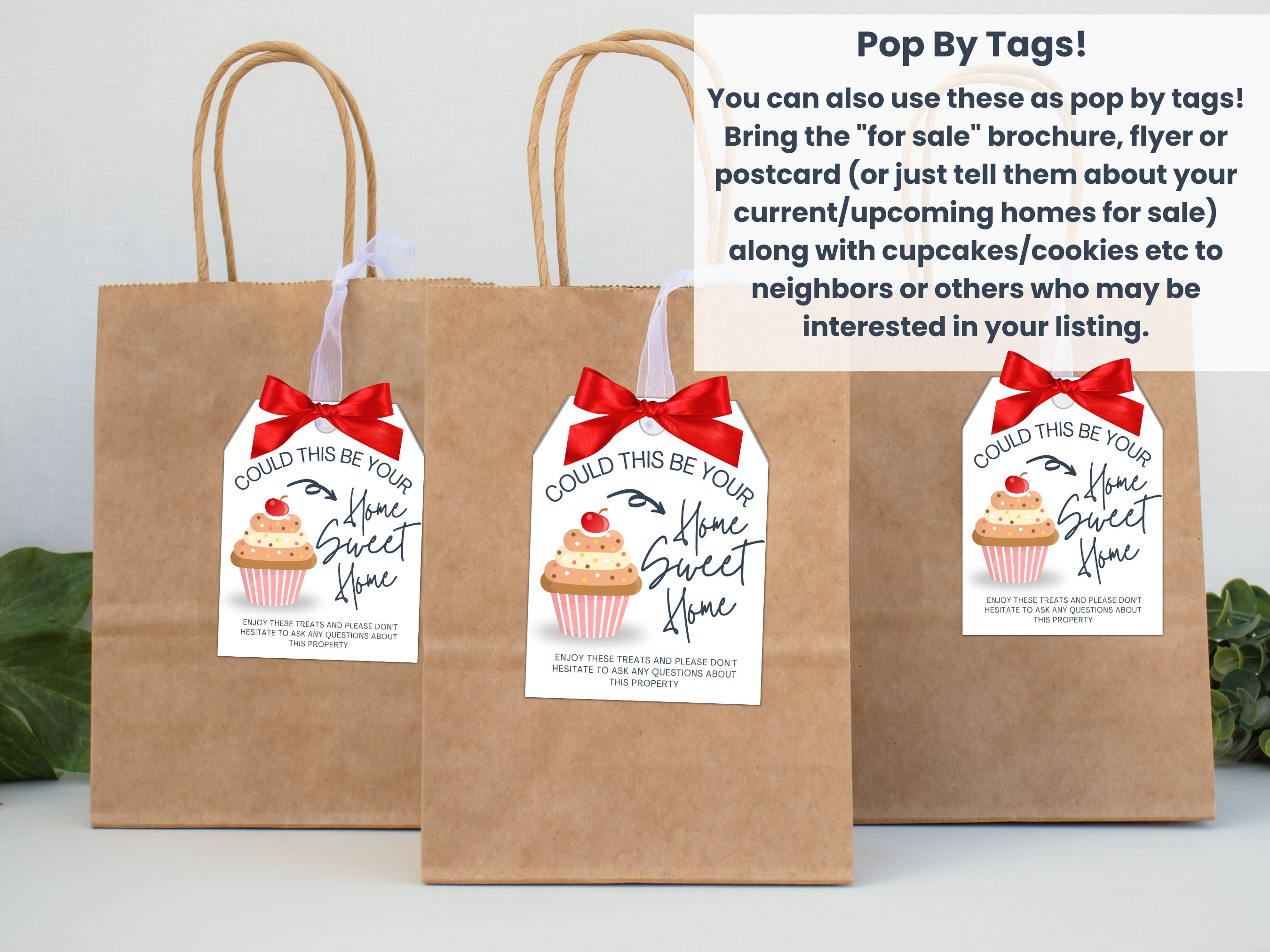 Realtor Open House Cupcake Tags: Home Sweet Home Gift (PDF) - Etsy