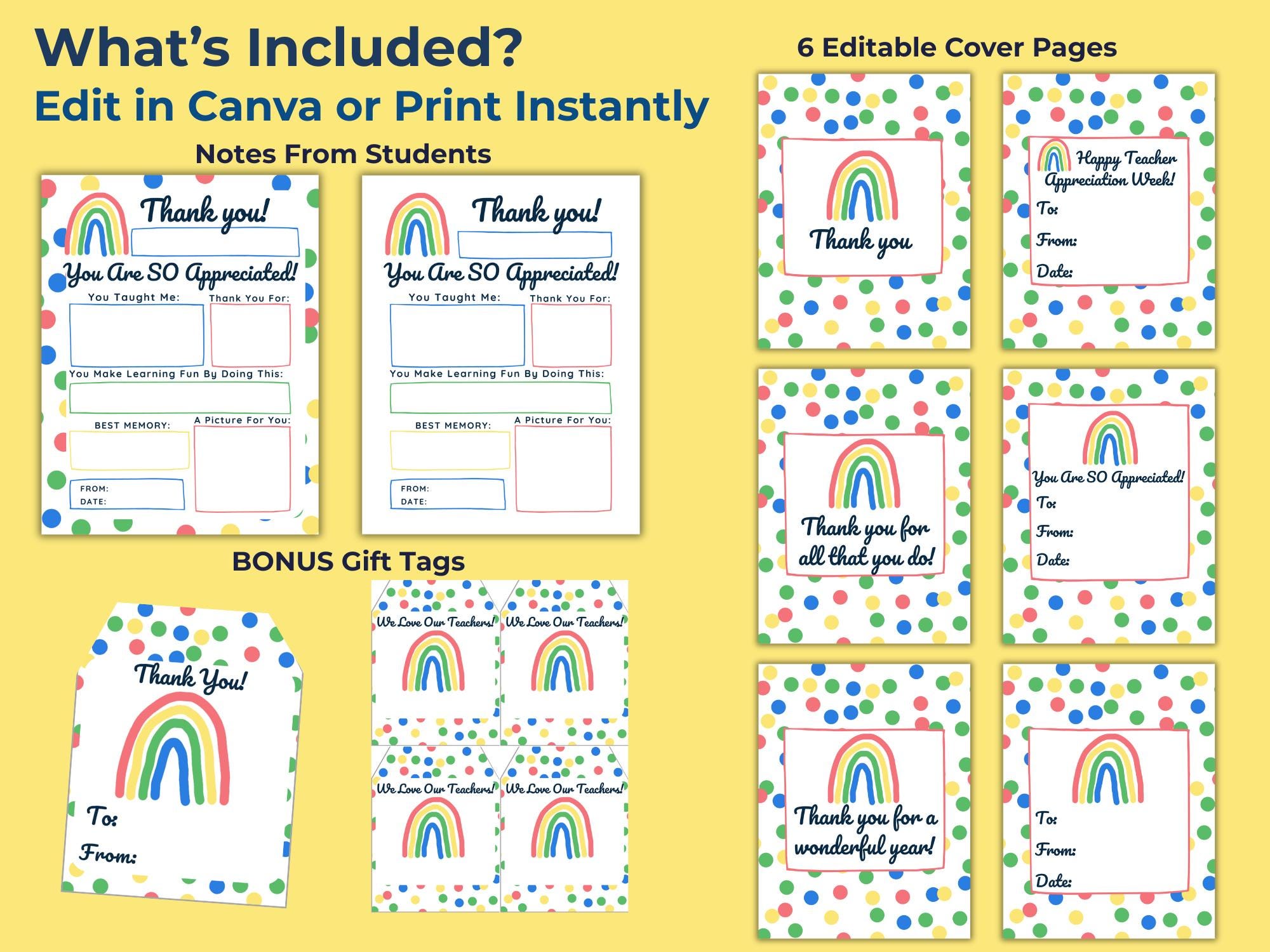 Teacher Appreciation Printable 2026, Class Memory Book Gift, All About ...