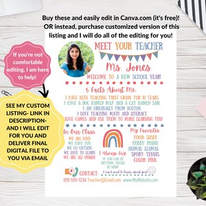 Meet the Teacher Editable Template, All About Teacher, Back to School ...