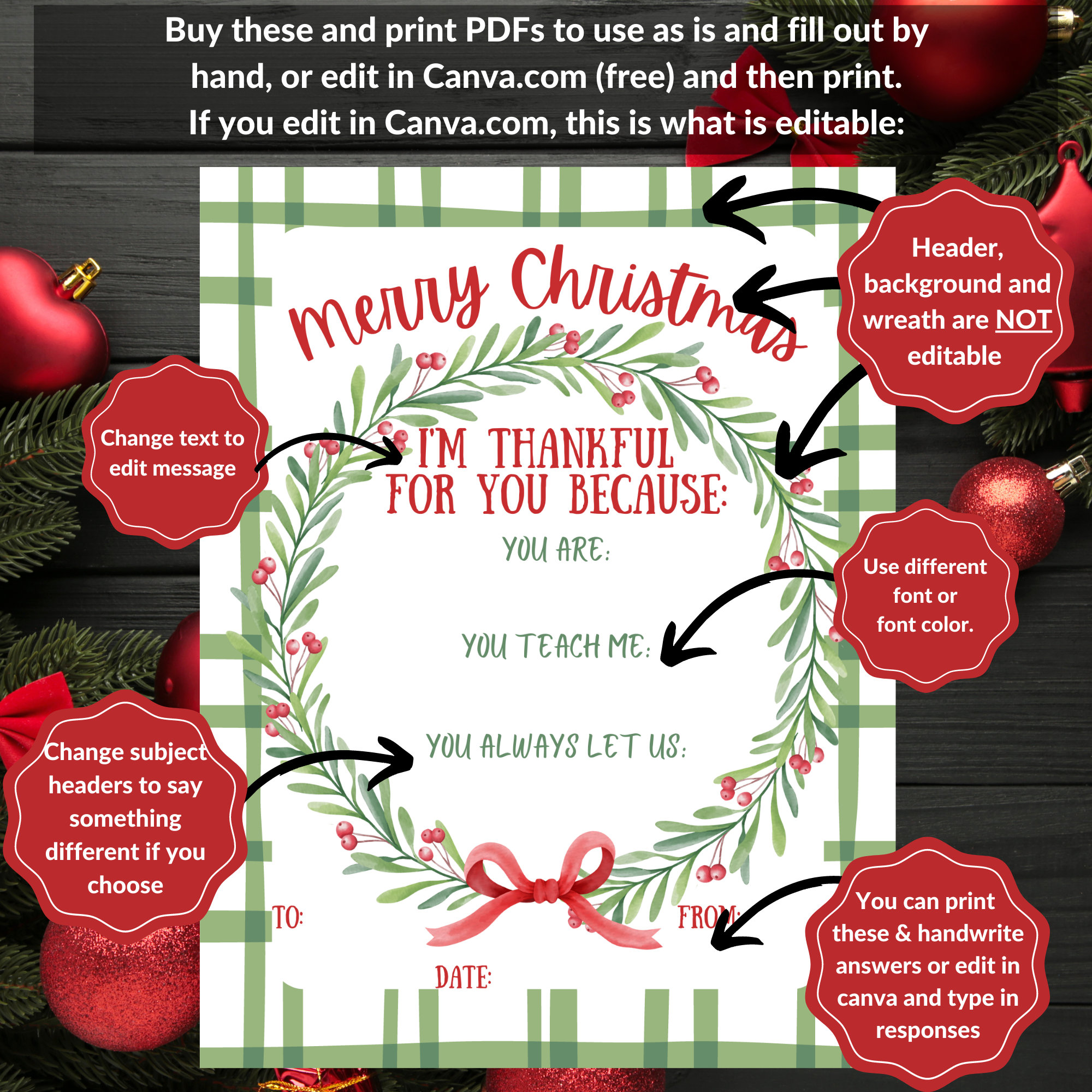 Teacher Christmas Appreciation Printable, Christmas Note From Student ...