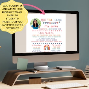 Meet the Teacher Editable Template, All About Teacher, Back to School ...