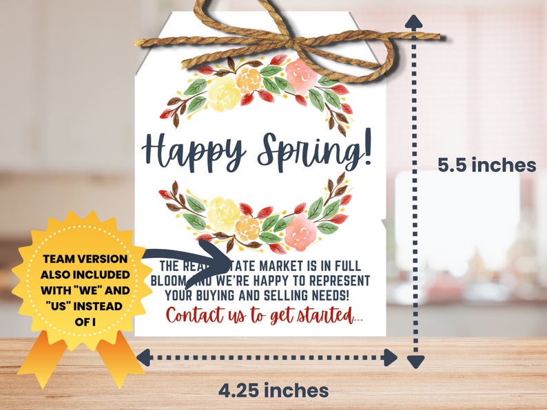 PRINTABLE Spring Real Estate Pop by Tags | Realtor Popby Plant Tags ...