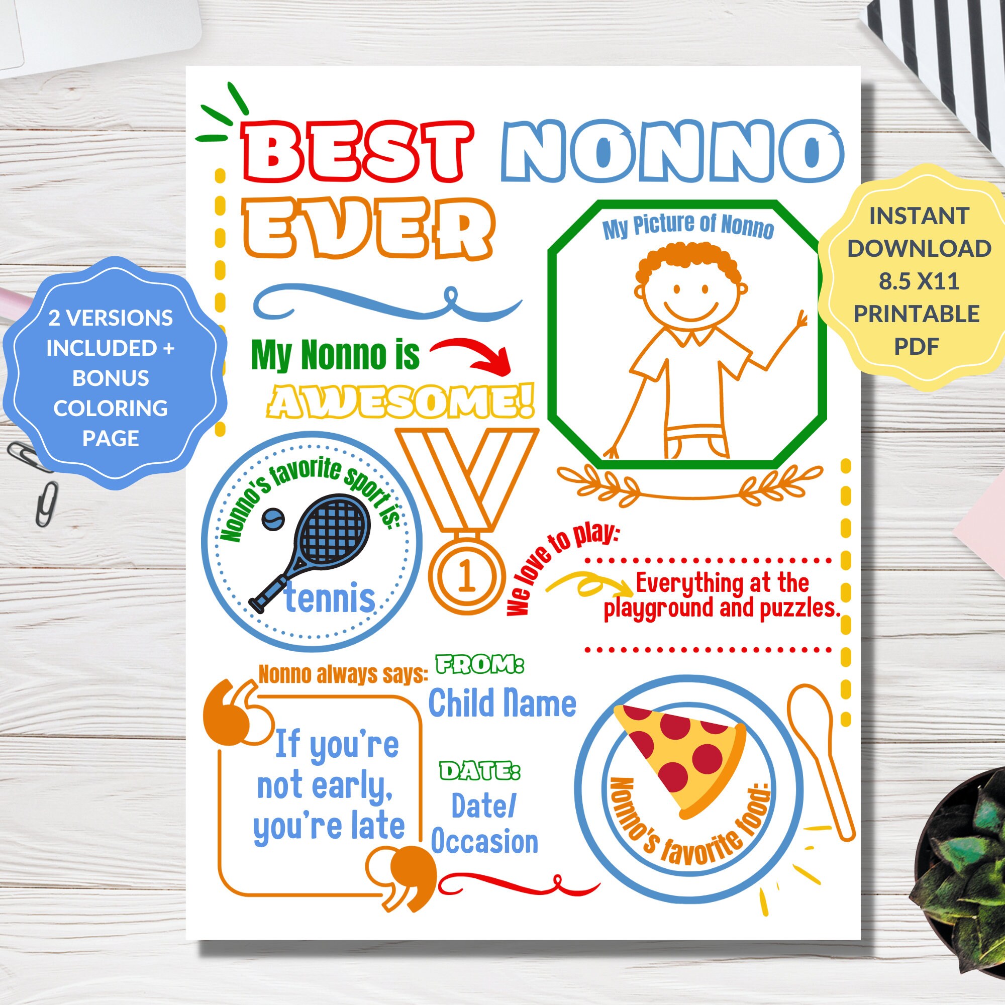All About Nonno and Nonna Pages, My Nonno / Nonna is the Best Printable ...