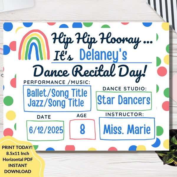 Dance Recital Card - Etsy