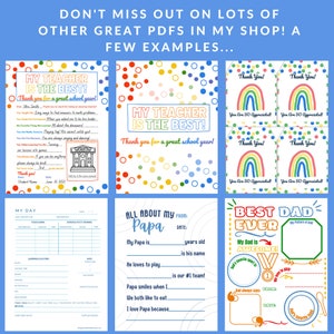 Rainbow Watercolor Teacher Appreciation Printable, Teacher Thank You ...