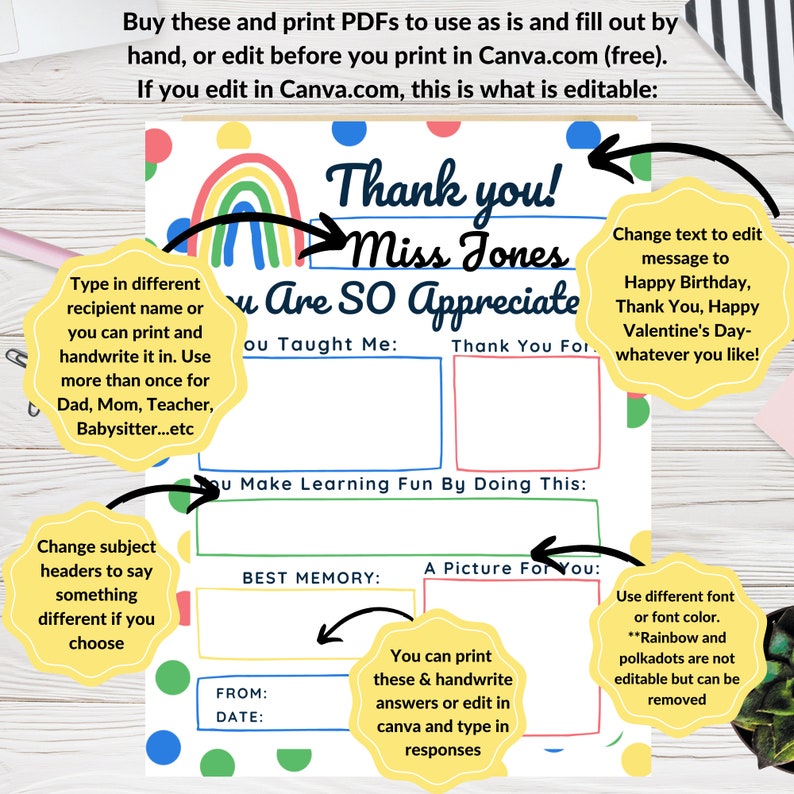 All About My Teacher Printable 2026, Teacher Appreciation Printable ...
