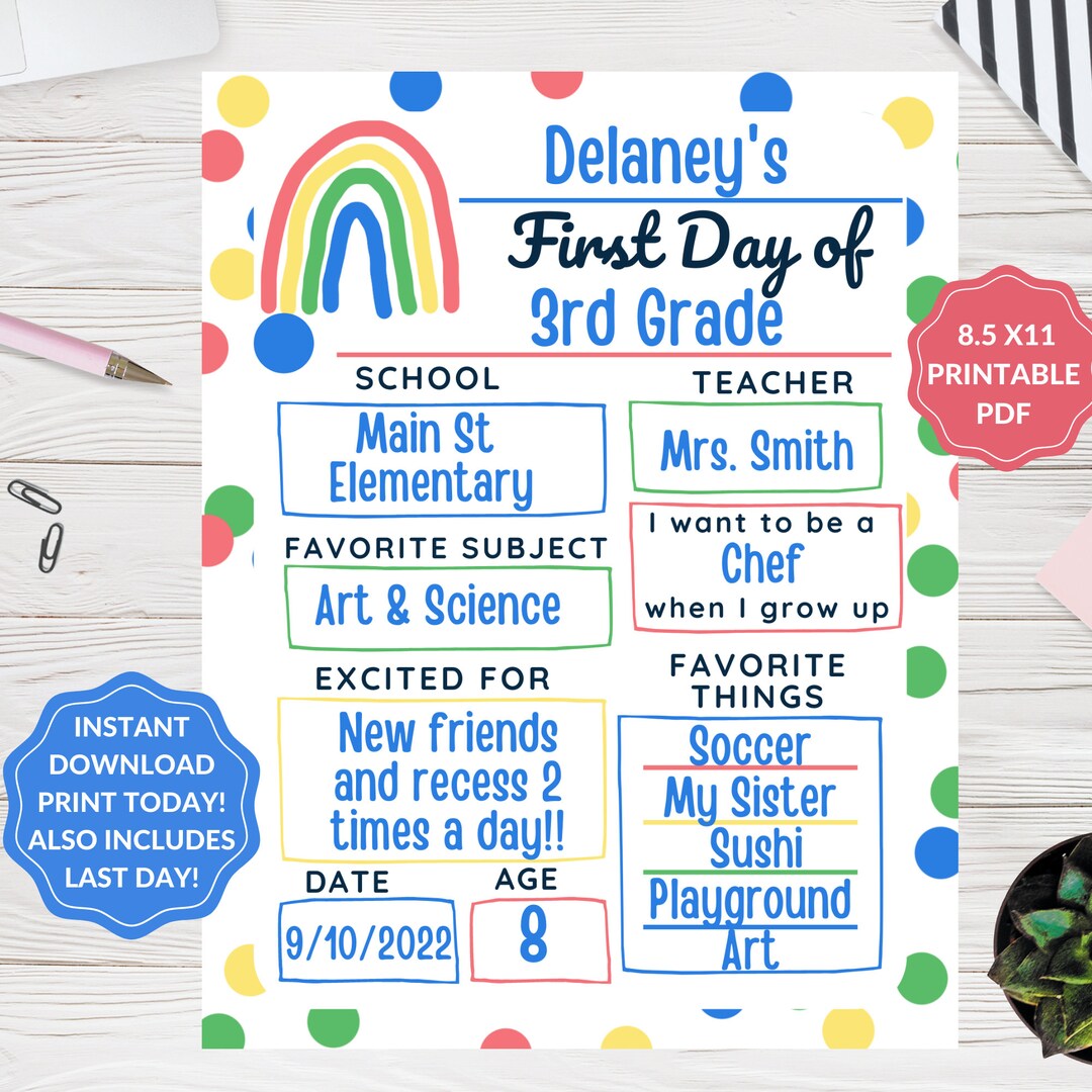 First Day of School Sign, Back to School Photo Signage, First Day of ...