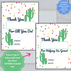 Teacher Appreciation Gift, Thank You for Helping Me Grow, End of School ...