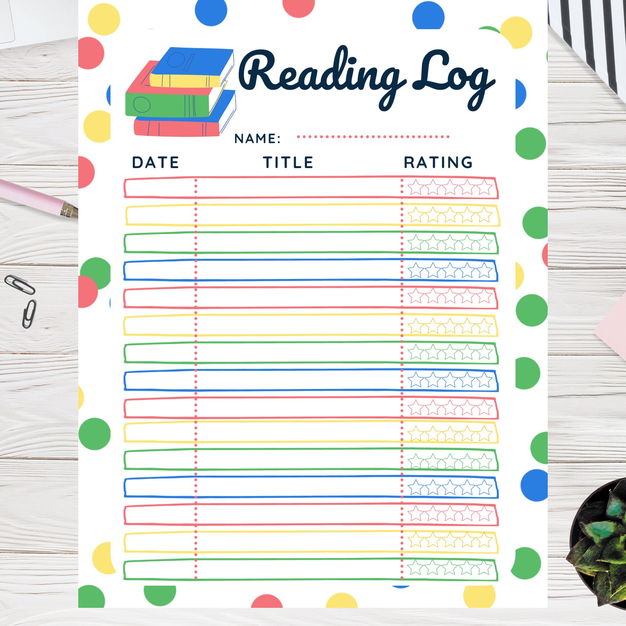 Printable Kids Reading Log: Summer Reading Tracker (PDF) - Etsy