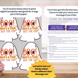 Editable Halloween Treat Tag Printable, Boo! Here’s a Treat for You ...