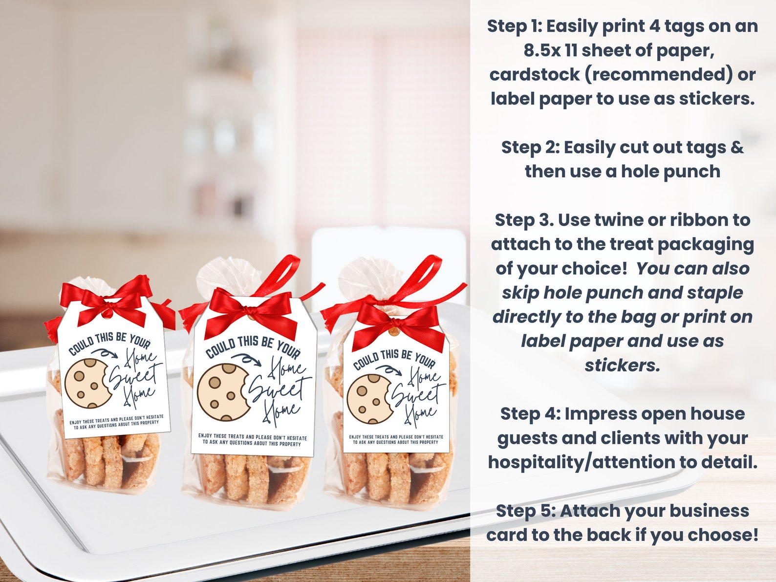 Realtor Open House Cookie Tags: Home Sweet Home Gift (digital Download ...