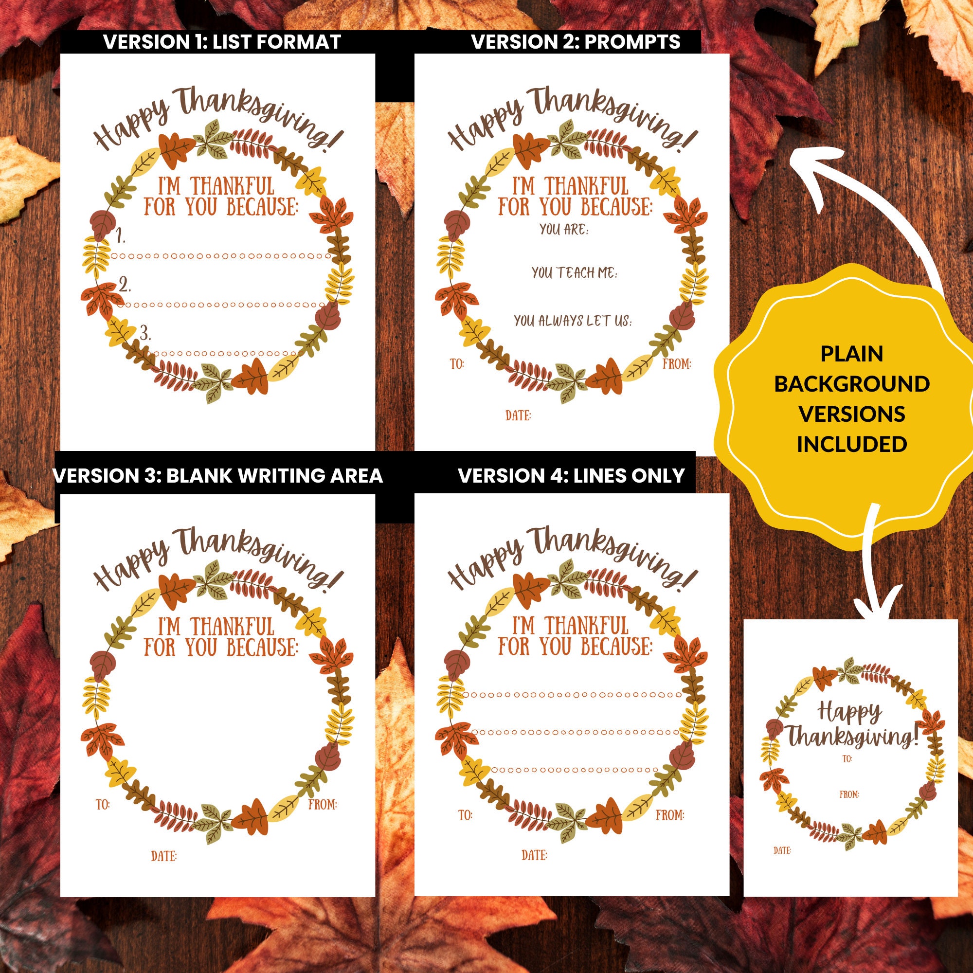 Thankful for You Printable, Teacher Thanksgiving Gift, Thankful for ...