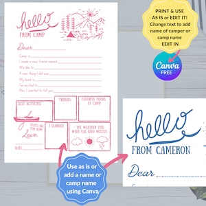 Fill in the Blank Camp Letter, Printable Letter Camp Letter ...