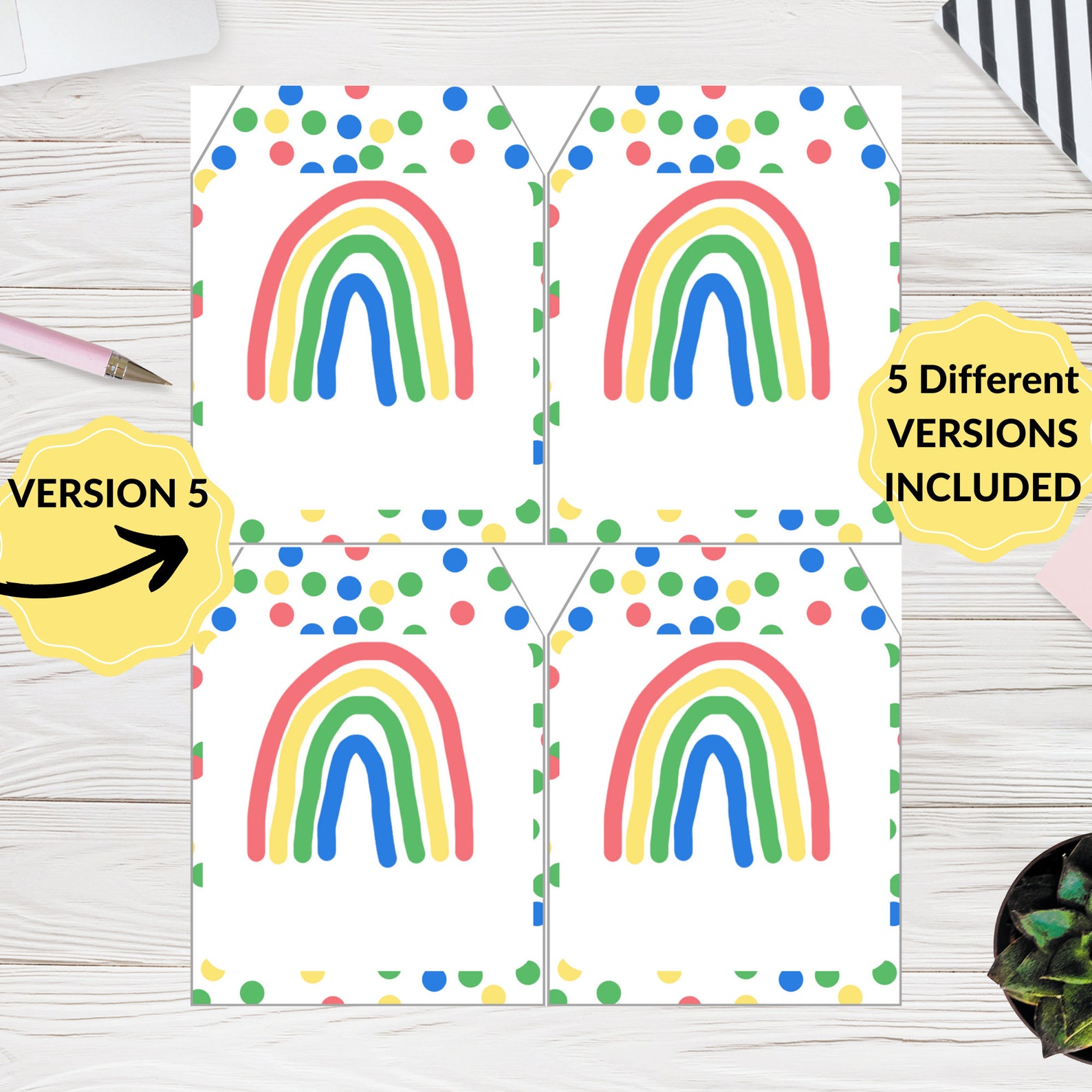PRINTABLE Rainbow Teacher Gift Tags, DIY Teacher Appreciation Present ...
