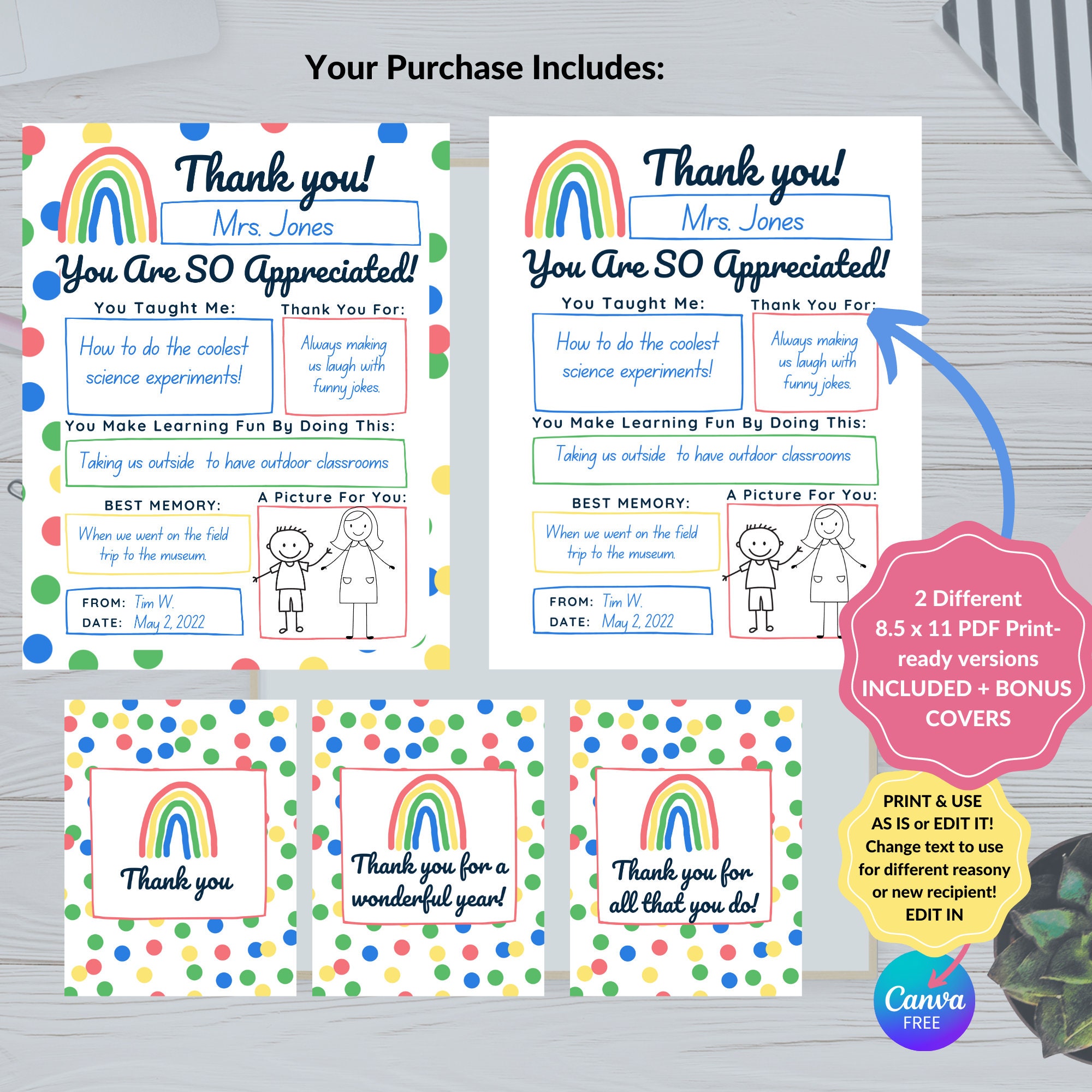 Teacher Holiday Gift Printable Teacher Appreciation Week All - Etsy