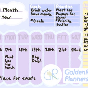 Sky Blue Weekly Planner - Etsy