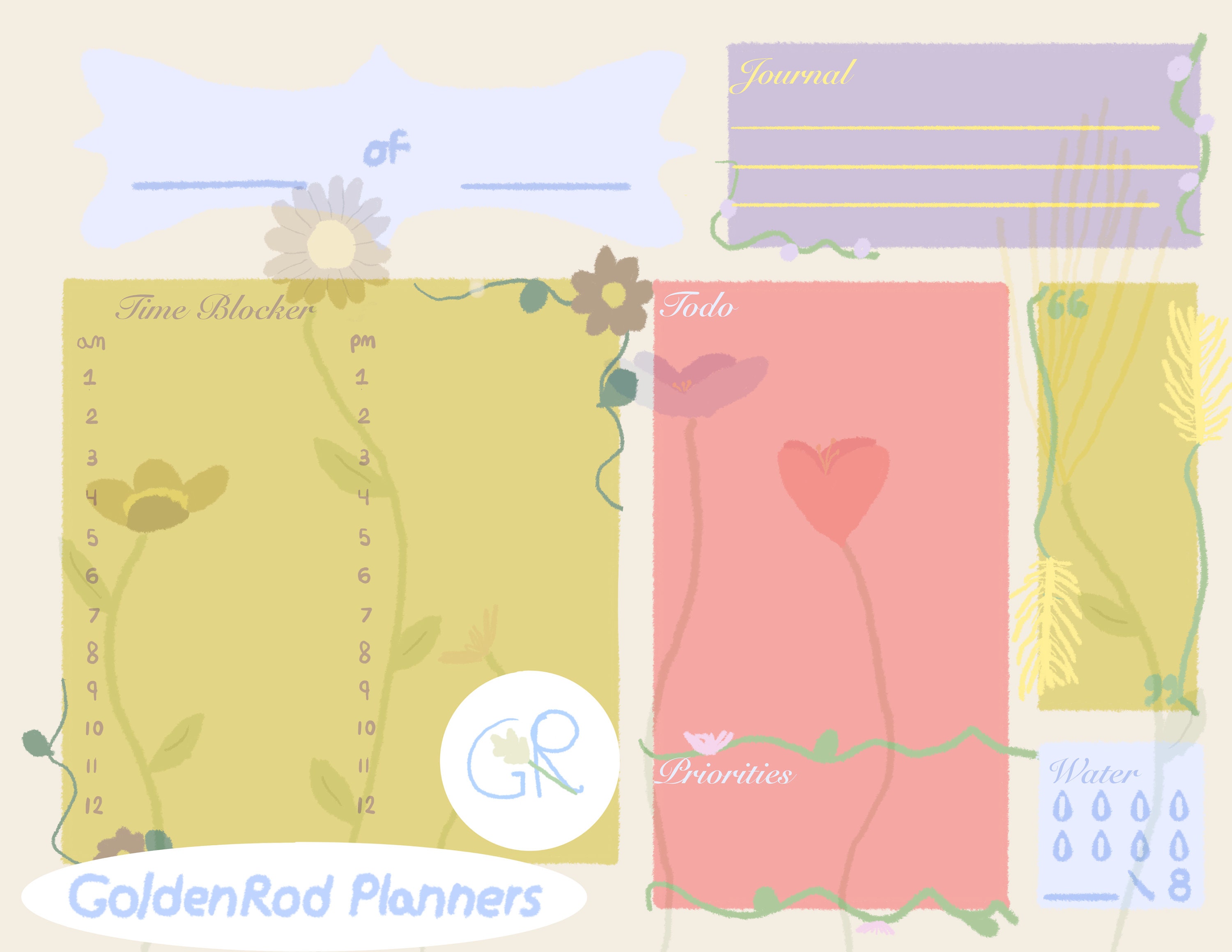 Fancy Flowers Daily Planner with Free Stickersheet - Etsy