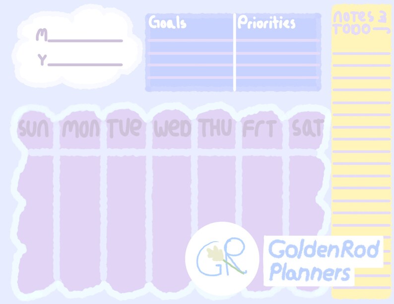 Sky Blue Weekly Planner - Etsy