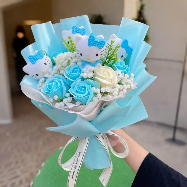 Hello Kitty Bouquets, Red Pink Purple Sanrio Kitties Bouquet, Flowers Arrangement Flowers ...